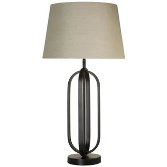 Searchlight Lampe de table Chic Noir avec teinte cr&egrave;me - EU91101NA