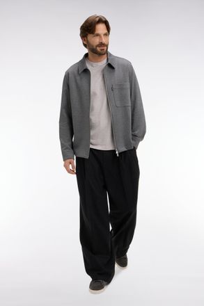 Eden Park Pantalon Large &Agrave; Pinces Avec Laine Et Cachemire Anthracite