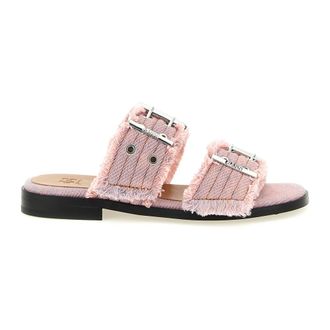 Ganni Denim Feminine Buckle Two-Strap Sandalen - - Shoes - Damen - Rosa - 39 EU
