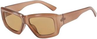 Generic Lunettes De Soleil Carrées Rétro For Hommes Et Femmes, Lunettes De Soleil De Fête, De Vacances(Brown)