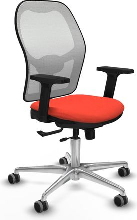 Piqueras y Crespo Chorquera B&uuml;rostuhl mit 2D-Armen, h&ouml;henverstellbare Lendenwirbelst&uuml;tze, ausgestattet mit Syncro/Traslack und injiziertem Schaumstoff, Wei&szlig;/Dunkelorang