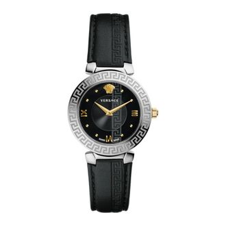 Versace Femme, Accessoires, Noir, Taille: ONE Size Montre Classique &agrave; Bracelet en Cuir