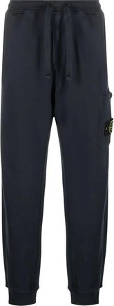 Stone Island Pantalon de jogging en coton avec badge Compass - Homme - Pantalons - Bleu - Taille: 2XL