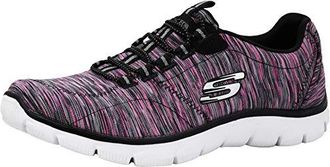 Skechers Womens Empire Fashion Sneaker Black/Hot Pink 7.5 Wide