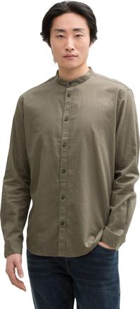 Tom Tailor Regular Fit Kurzarmhemd mit Leinenanteil, Sapphire Blue White Check, XS