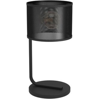 Eglo Tischlampe Manby, Nachttischlampe im Industrial Design, Tischleuchte aus Metall in Schwarz, Gitter Lampe f&uuml;r Wohnzimmer und Schlafzimmer, E27 Fassung