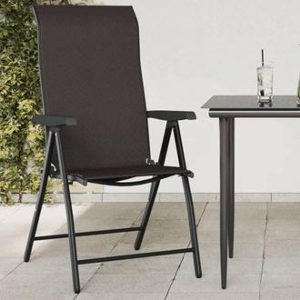 vidaXL Vidaxl - Gartenst&uuml;hle 4 Stk. Klappbar Schwarz Kaffeebraun Poly Rattan