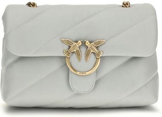 Pinko Graue Kalbleder Bos Taurus Schultertasche