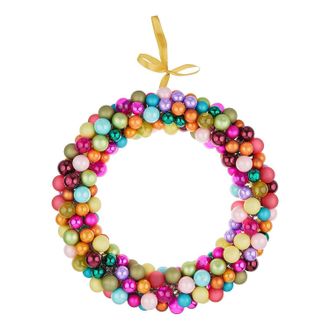 Butlers Glas-Kugelkranz &Oslash; 40 cm - X-Mas - Kranz mit Kugeln bunt | Dekokranz Weihnachten Christbaumkugeln matt gl&auml;nzend | Weihnachtskugel T&uuml;rkranz Tischkranz |