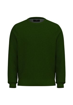 Fynch-Hatton Strickpullover aus Baumwolle mit Strukturmuster und Rundhalsausschnitt Dark Leaf/XL