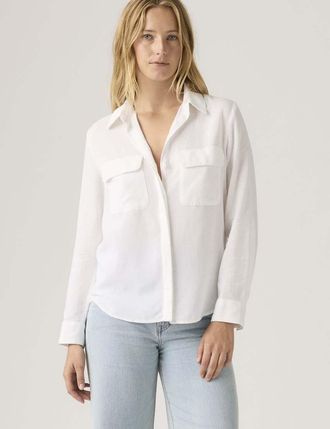 Levi's Elaine - Chemise fonctionnelle effet froiss&eacute; - Blanc