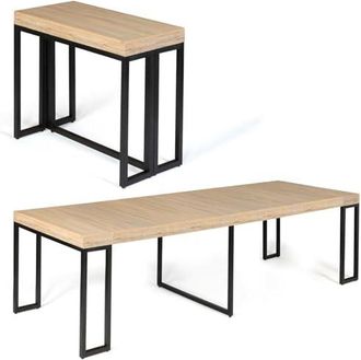 IDMarket Table Console Extensible Toronto 14 Personnes 300 cm Design Industriel