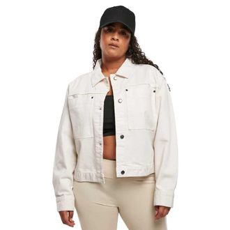 Urban Classics Damen Ladies Short Boxy Worker Jacket White, XL
