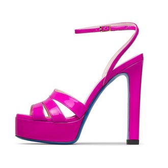 Loriblu Plateau-Sandalen aus Lackleder - - Shoes - Damen - Rosa - 39 EU