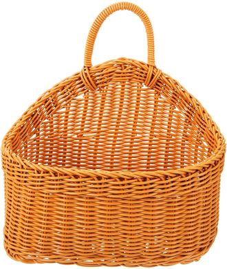 Angoily Geflochtener Wandkorb aus Kunststoff Gro&szlig;er H&auml;ngekorb In Khaki K&uuml;chenaufbewahrung f&uuml;r Obst und Gem&uuml;se Multifunktionaler Aufbewahrungskorb mit Aufh&auml;nge