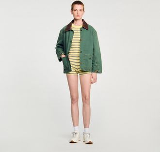 Sandro Gestreifte Strickshorts