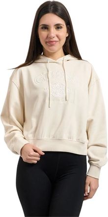 Guess Femme, Sweatshirts et sweats &agrave; capuche, Beige, Taille: 38 FR Yayoi Hooded SweaT-shirt