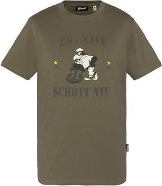 Schott NYC Homme Tsparksley T-Shirt, Vert, L EU