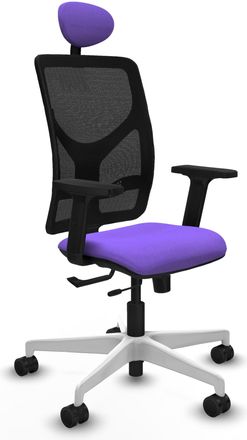 Piqueras y Crespo Idealer Arbeitsstuhl mit 2D-Armen, h&ouml;henverstellbarer Lendenwirbelst&uuml;tze und festem Kopfteil, ausgestattet mit Syncro/Traslack und Schneideschaum, Sch