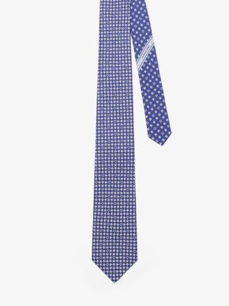 Ferragamo Mens Silk Tie Blue Ties & Bow