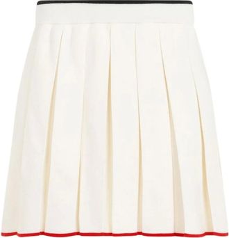 Thom Browne Femme, Jupes, Blanc, Taille: 36 FR Jupe de tennis pliss&eacute;e
