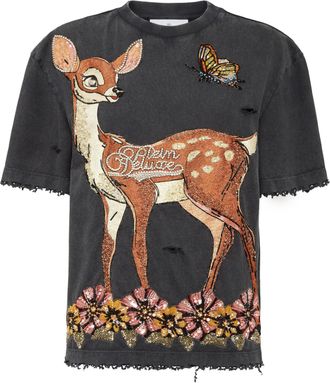 Philipp Plein Man Fit Destroyed T-Shirt Fairy