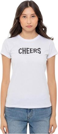 A|X Armani Exchange Femme, Tops, Blanc, Taille: 44 FR T-shirt ras du cou
