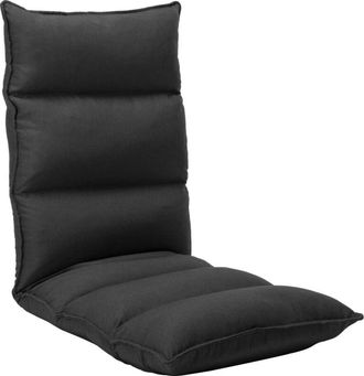 vidaXL Vidaxl - Chaise pliable de sol Noir Tissu