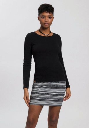 Kangaroos Langarmshirt mit Krempelärmeln, sehr figurbetont, aus Rippware