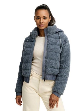 Tazzio Winterjacke F804 mit Kapuze, im Bomber-Style & komplett Teddy-Look