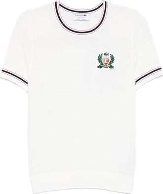 Lacoste T-Shirt mit Stickerei - Wei&szlig;