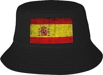 Generic Chapeau De Seau Unisexe Drapeau De LEspagne Chapeau De P&ecirc;che Pliable Mode Bonnet De Soleil, pour Chasse, Sports, Le Camping, 56-58cm