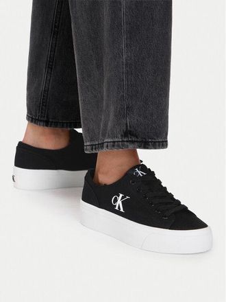 Calvin Klein Jeans Sneakers aus Stoff Vulc Flatform Low Cv Mg YW0YW01763 Schwarz