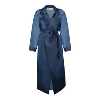 Blanca Vita Femme, Manteaux, Bleu, Taille: 38 FR Manteau duster en organza bleu