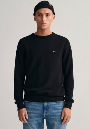 GANT Rundhalspullover COTTON PIQUE C-NECK mit Logostickerei auf der Brust