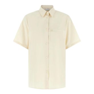 Ferragamo Asymmetrisches Hemd mit kurzem Arm und Saum - - Blouses & Shirts - Damen - Beige - XS