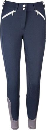Pfiff 102486 Reithose Kelsey Damen Grip Vollbesatz, blau-grau 46