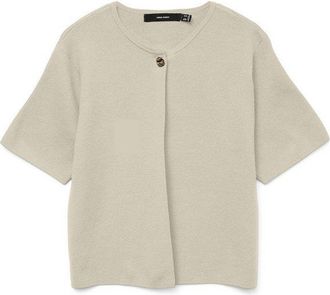 Vero Moda Strickjacke VMGOLD SS O-NECK ONE BUTTON CARDIGAN