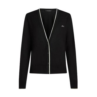 Karl Lagerfeld Merino-Woll Cardigan - - Knitwear - Damen - Schwarzk - L