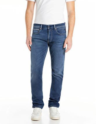 Replay Straight-Jeans REPLAY GROVER, Herren, Gr. 32, L&auml;nge 32, dunkelblau 10a, Denim/Jeans, Obermaterial: 99% Baumwolle, 1% Elasthan, straight fit lang, Jean