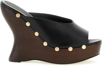 Magda Butrym Femme, Chaussures, Noir, Taille: 38 EU Mules compens&eacute;es en cuir clout&eacute;