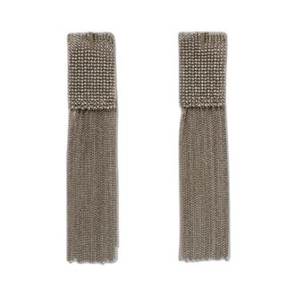 Brunello Cucinelli Boucles doreilles Monili &agrave; franges - Femme - Accessoires - Gris - Taille: ONE Size