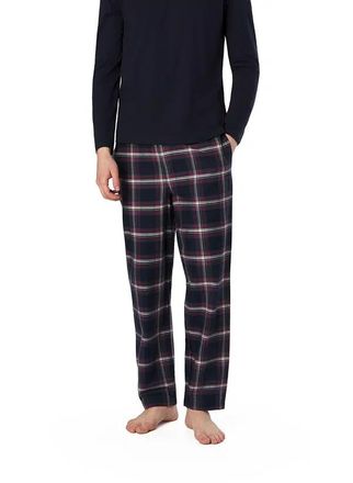 HUGO BOSS Herren Pyjama blau Baumwolle & Mix Kariert