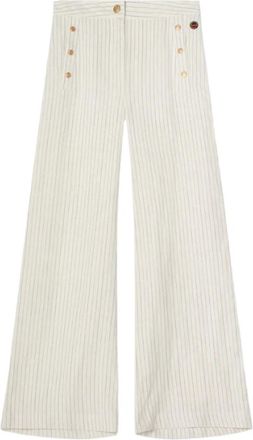Busnel Femme, Pantalons, Beige, Taille: 36 FR Pantalon à rayures