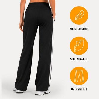 Smilodox Jogginghose Alassio Damen, Fila Oversize Sweatpants, Tunnelzug, Freizeit & Sport Wide Leg, Relax Fit, Athleisure, Gymwear, Logo-Detail