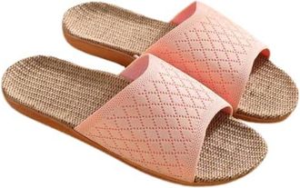 BESTONZON Pantoufles L&eacute;g&egrave;res et A&eacute;r&eacute;es en Lin Naturel Taille 37-38 Chaussures DInt&eacute;rieur Respirantes et Absorbantes pour Printemps et &Eacute;t&eacute; Paire de Pantoufles Si
