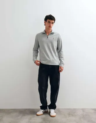 Polo Ralph Lauren Estate - Sweat-shirt c&ocirc;tel&eacute; &agrave; demi-fermeture &eacute;clair et logo embl&eacute;matique - Gris clair