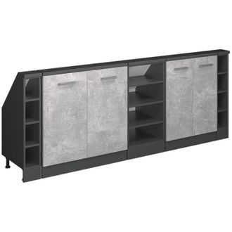 Vicco Dachschr&auml;genschrank-Set Rion, Beton/Anthrazit, 5er Set, Vicco