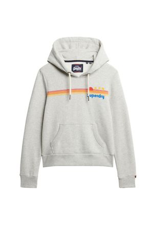 Superdry Damen Hoodie mit Regenbogenstreifen Gletschergrau Meliert 44