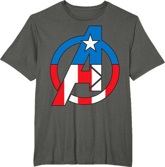MARVEL Avengers Captain America Costume Fill Logo T-Shirt